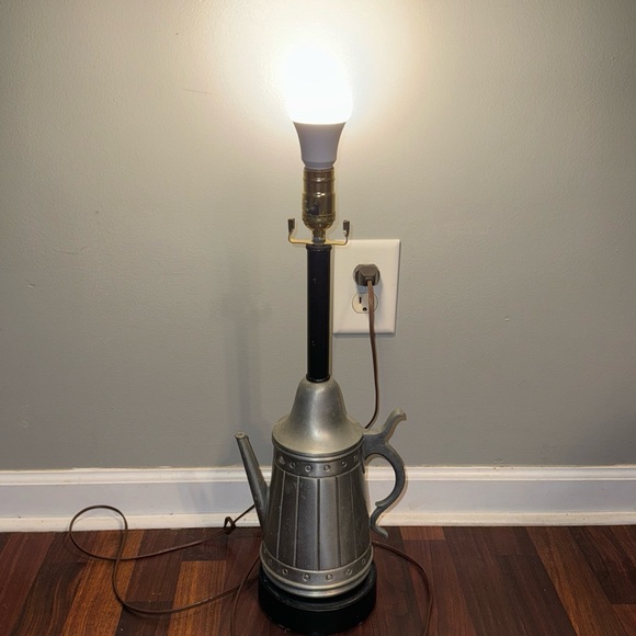 Accents | Vintage Primitive Country Heavy Metal Teacoffee Pot Lamp ...